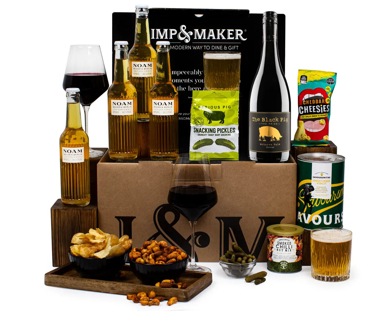 Red Wine & Beer Pub in a Box Gift Hamper – Noam Lager & Shiraz with ...